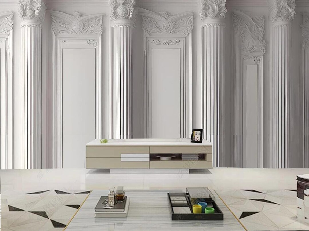 3D Roman Column Wallpaper Mural: Living Room Wall Decor - Etsy