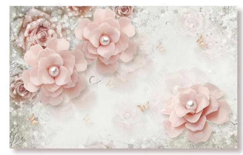 3D Pink Roses Floral Wallpaper Wall Mural Beautiful Roses - Etsy