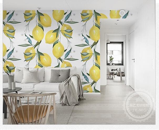 Oil Painting Lemon Wallpaper Wall Mural Hand Painted Lemon | Etsy