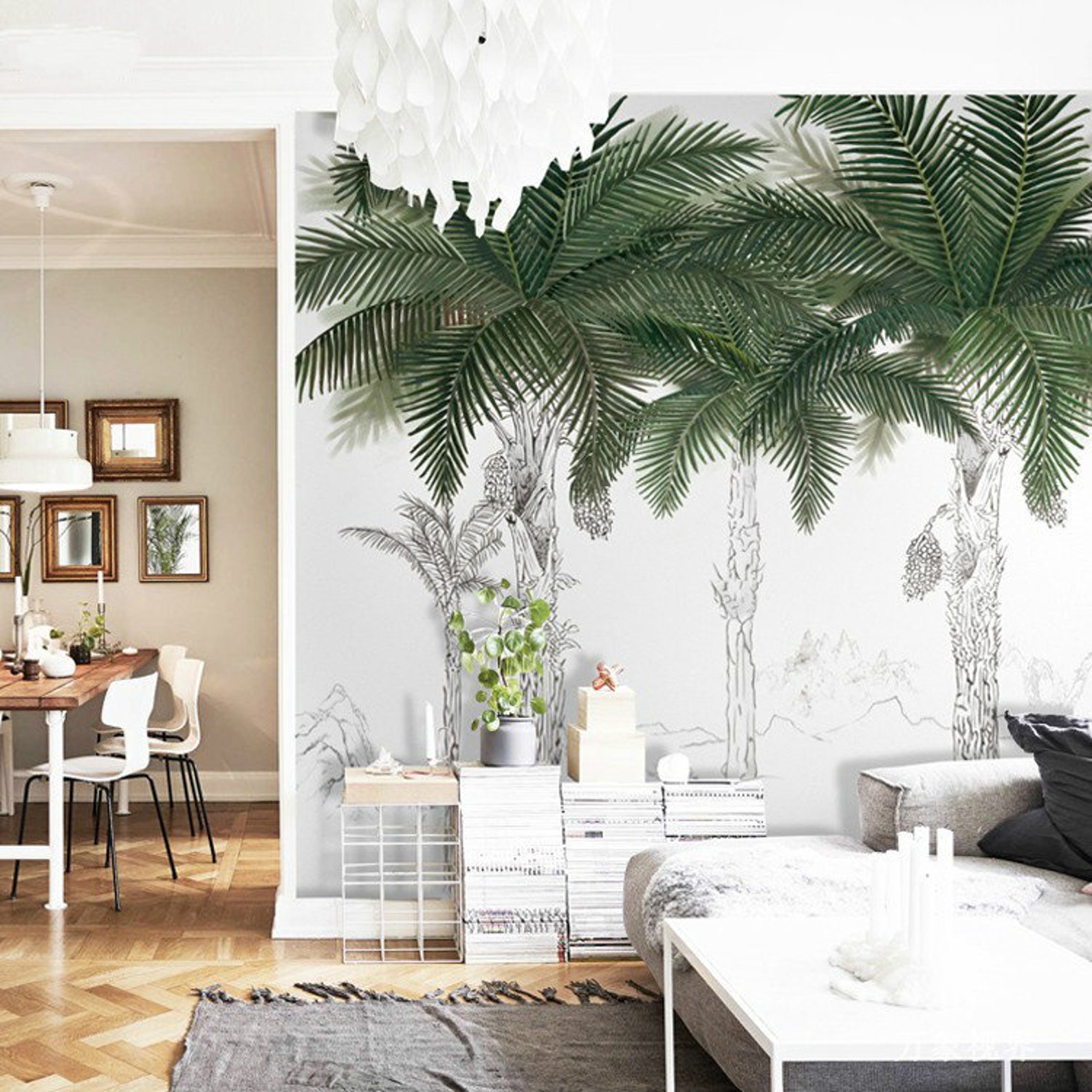 Beautiful Palm Trees Wallpaper Wall Mural Several Tropical | Etsy