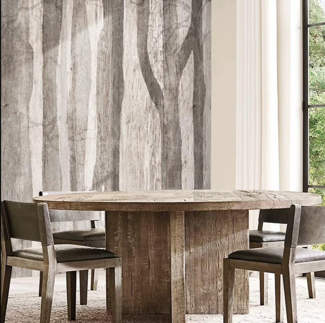 Gary Bare Trees Wallpaper Wall Mural, Simple Grey Bare Trees Wall Mural ...