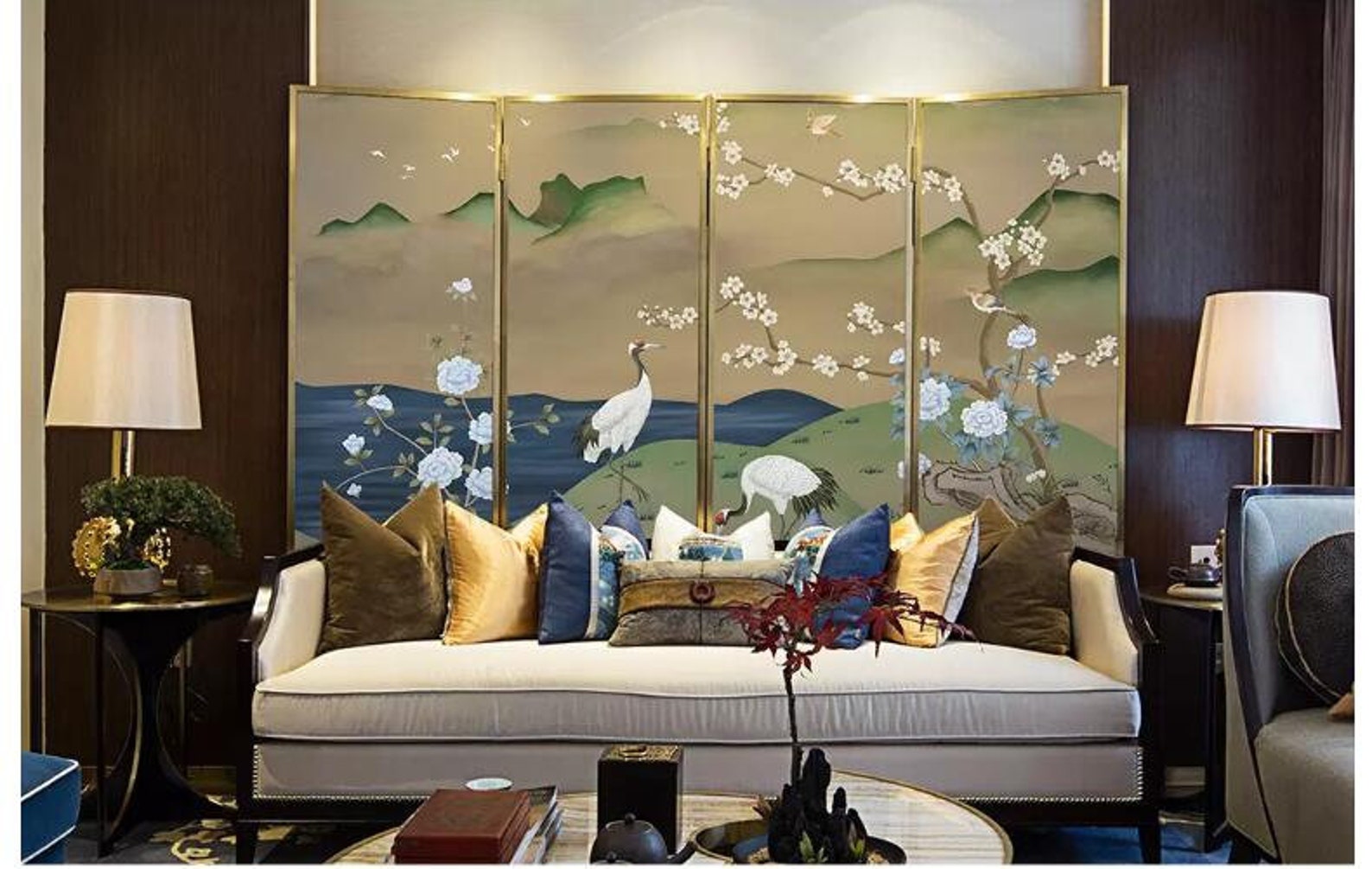 Fine Brushwork Cherry Blossom Landscape Wallpaper Wall Mural | Etsy