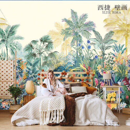 Tropical Rainforest Plants Wall Mural Wallpaper Wall Mural - Etsy