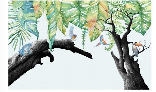 Oil Painting Large Tree Wallpaper Wall Mural Hand Painted - Etsy