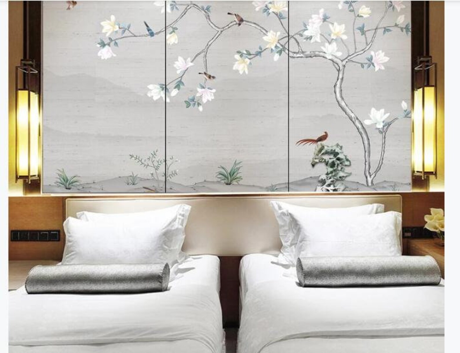 Fine Brushwork Magnolia Flower Wallpaper Wall Mural - Etsy