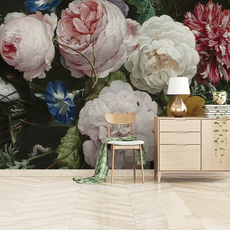 Dutch Floral Wallpaper - Etsy