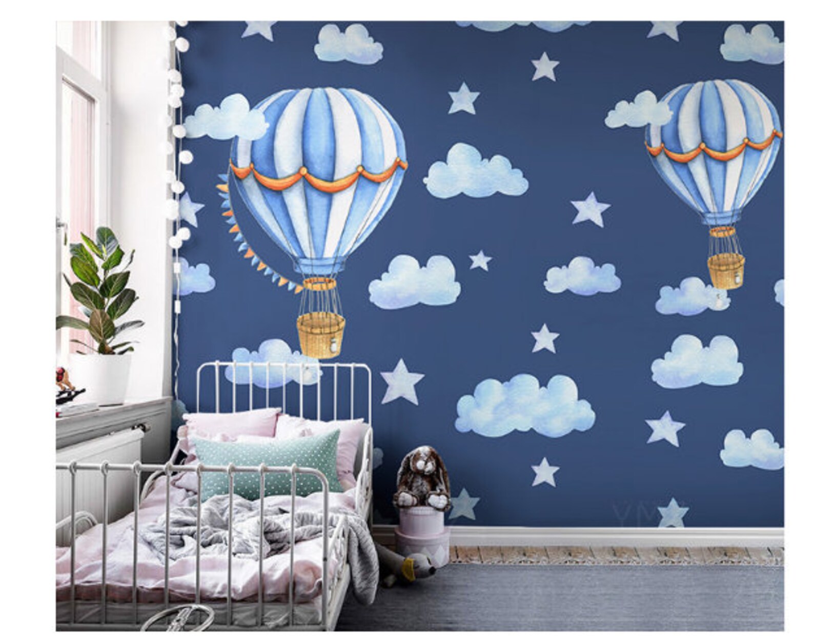 Blue Sky Blue Clouds Kids Nursery Clouds Wallpaper Wall Mural - Etsy