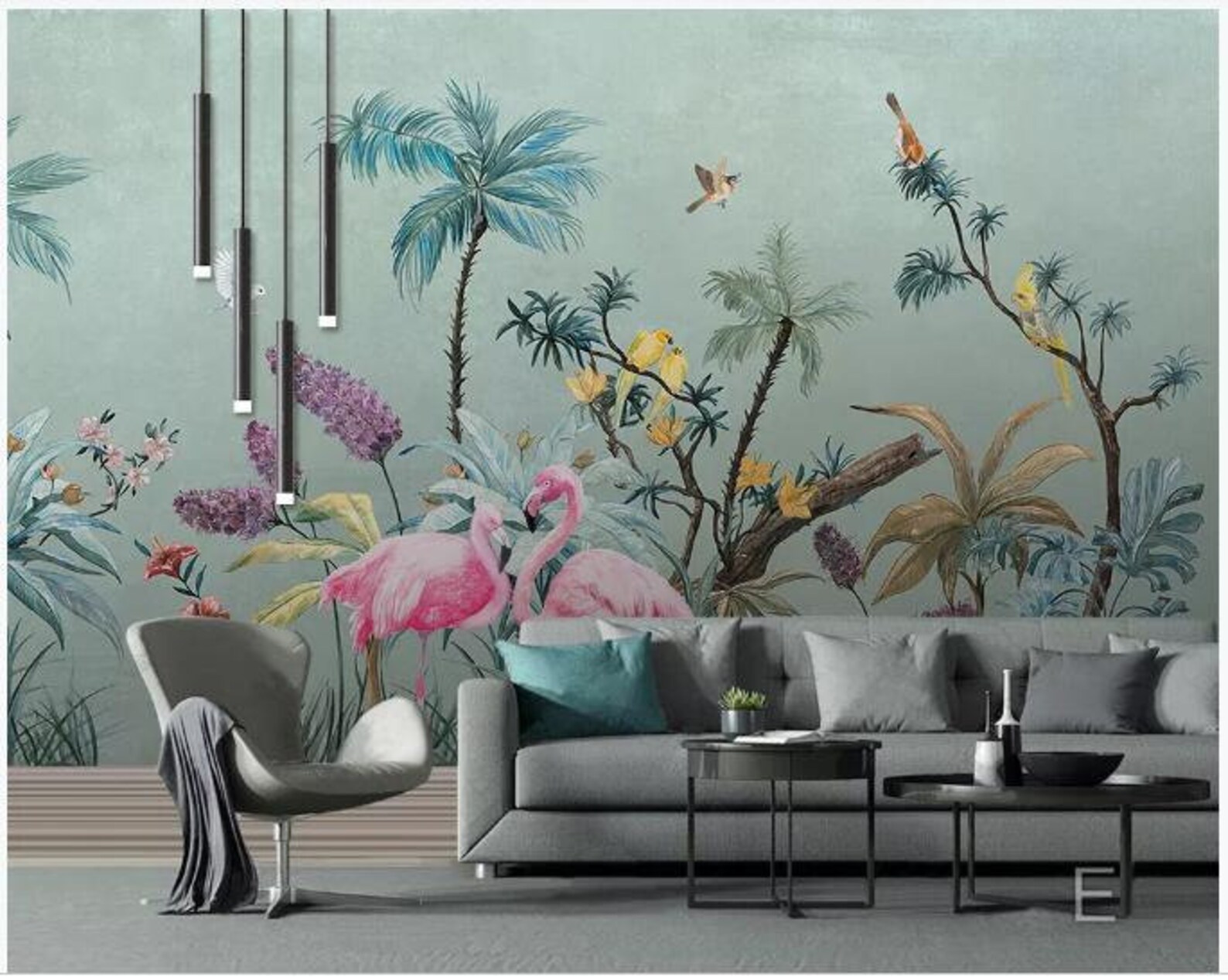 Tropical Rainforest Plants Wall Mural Wallpaper Wall Mural | Etsy