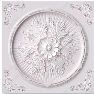 Original 3D Gypsum Ceiling With Flowers Pattern Background Wallpaper ...