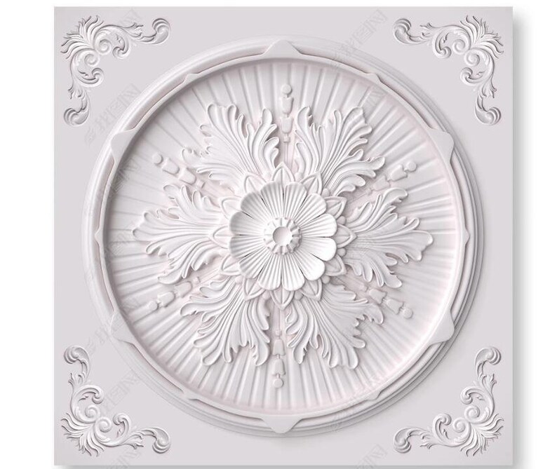 Original 3D Gypsum Ceiling With Flowers Pattern Background Wallpaper ...