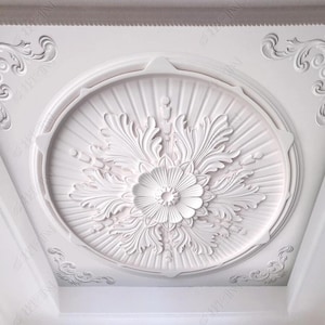 Original 3D Gypsum Ceiling With Flowers Pattern Background Wallpaper ...