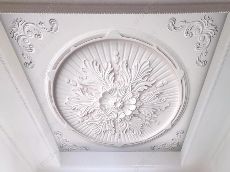 Original 3D Gypsum Ceiling With Flowers Pattern Background Wallpaper ...
