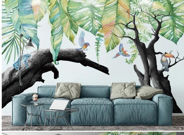 Oil Painting Large Tree Wallpaper Wall Mural Hand Painted - Etsy