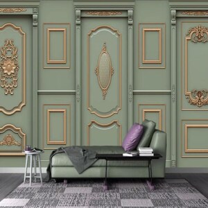 French Style Baroque Wall Panel Wallpaper Mural - Etsy UK