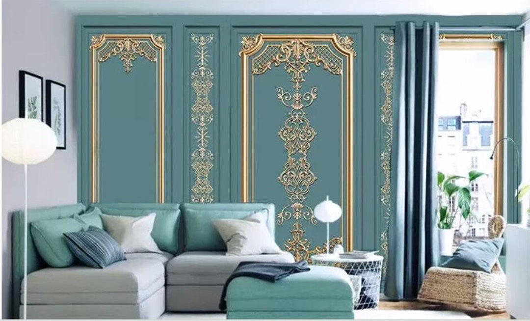 European Floral Panels Wall Mural: Classic Living Room Decor - Etsy