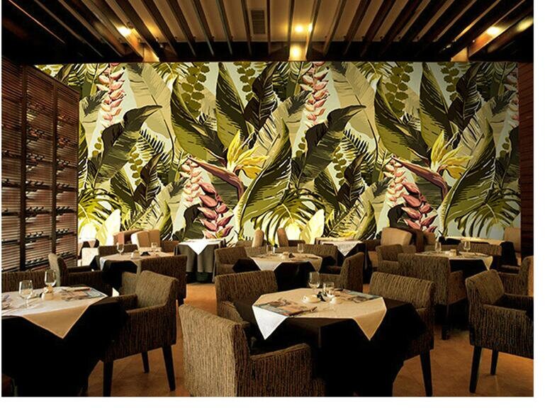 Tropical Rainforest Leaves Wallpaper Wall Mural High Quality - Etsy
