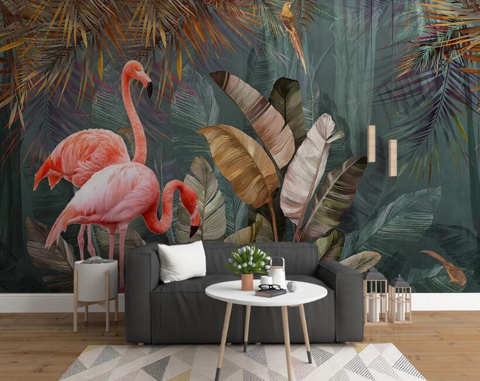 Tropical Plants Tropical Leaves Wallpaper Wall Mural Tropical | Etsy