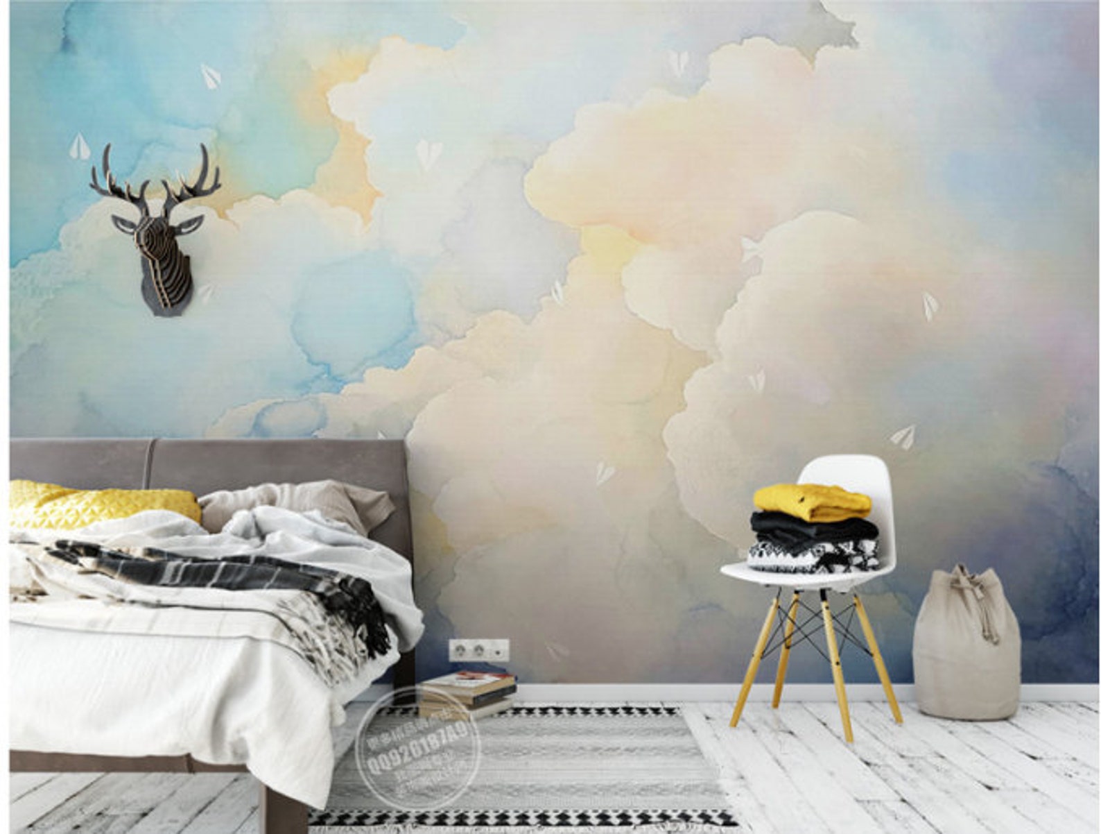 Abstract Colorful Clouds Wallpaper Wall Mural Creative | Etsy