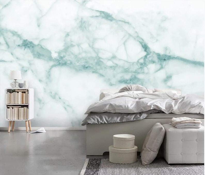 Beautiful Light Mint Abstract Marble Wallpaper Wall Mural | Etsy