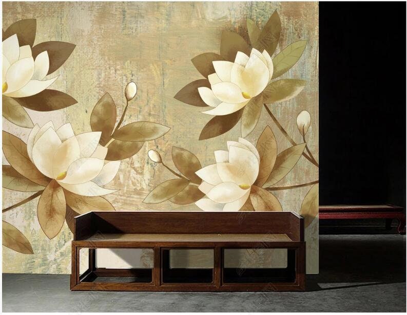 Oil Painting Abstract Flowers Floral Wallpaper Wall Mural - Etsy