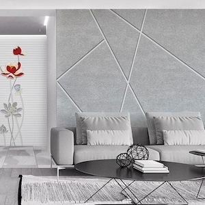 Simple Modern Space Geometric Wallpaper Wall Mural Light Grey - Etsy