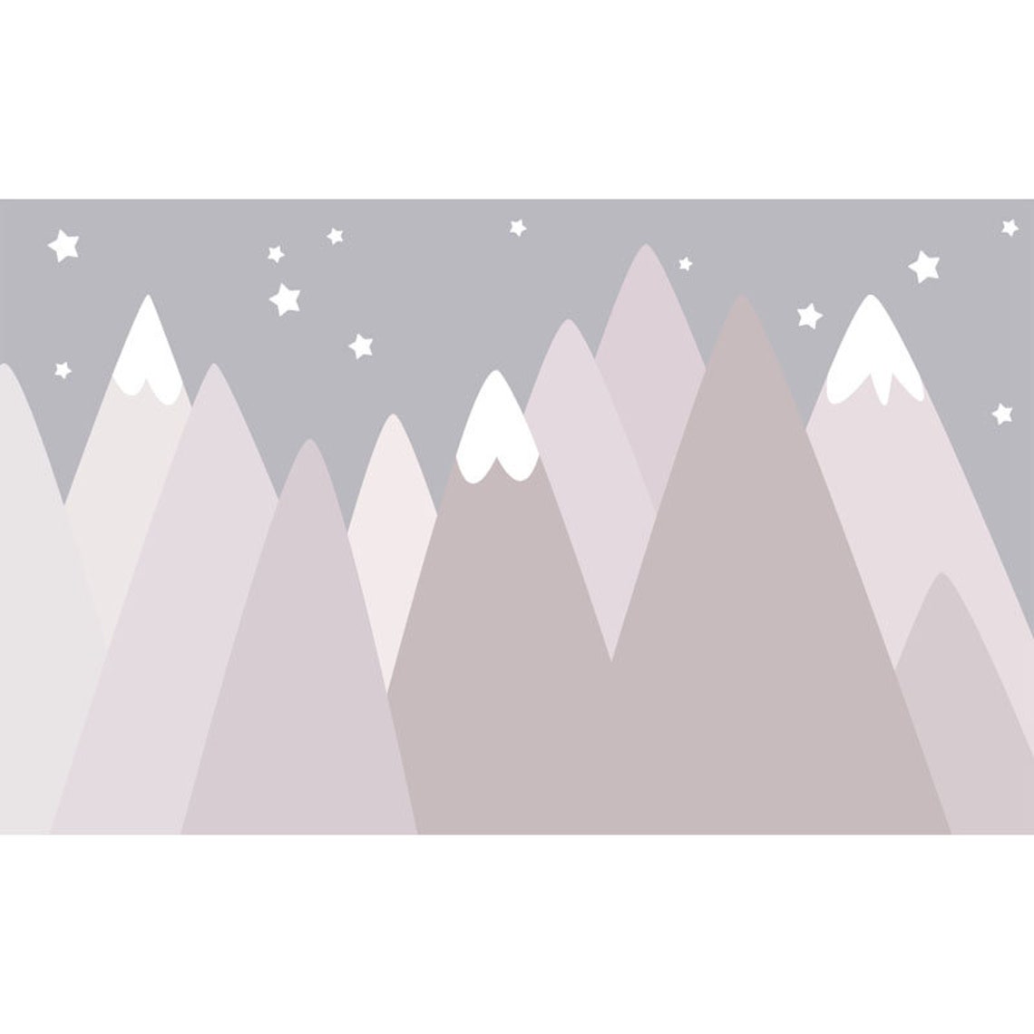 Handgemalt Dusty Pink Geometrische Berge Tapete Wand wandbild - Etsy.de