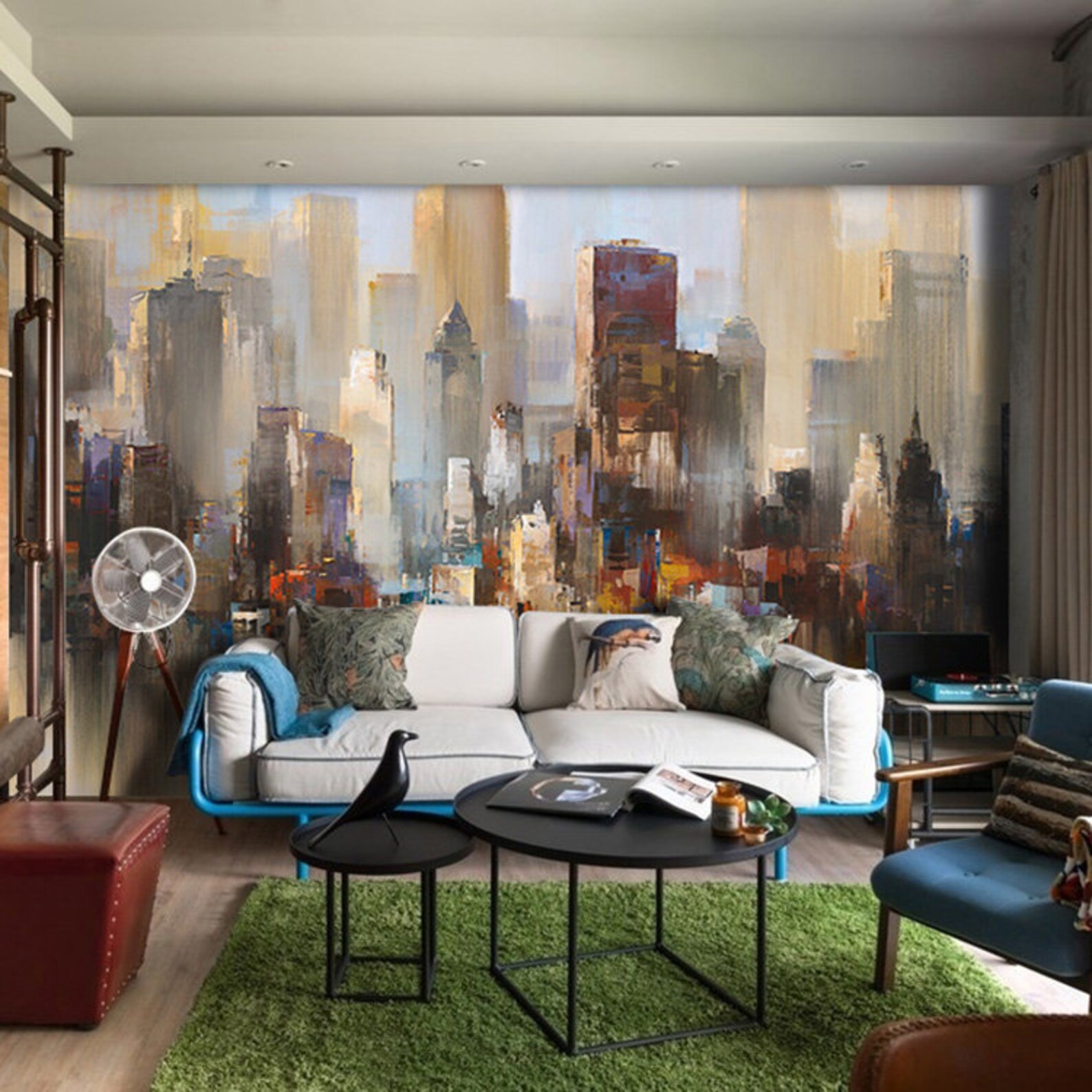 Oil Painting Abstract Cities Architecture Wallpaper Wall - Etsy