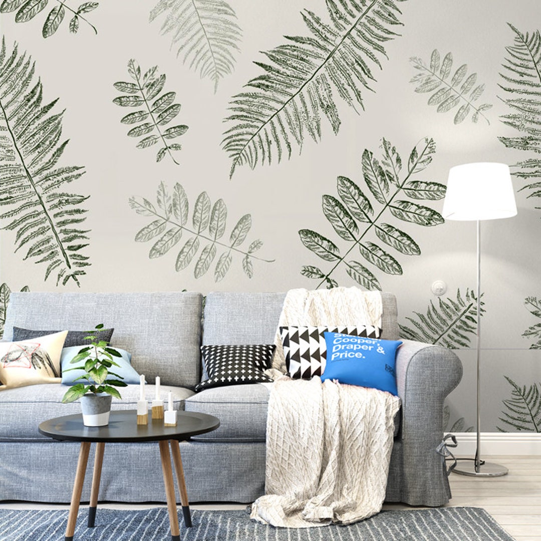 Tropical Palm Leaves Wallpaper Wall Muralrainforest - Etsy