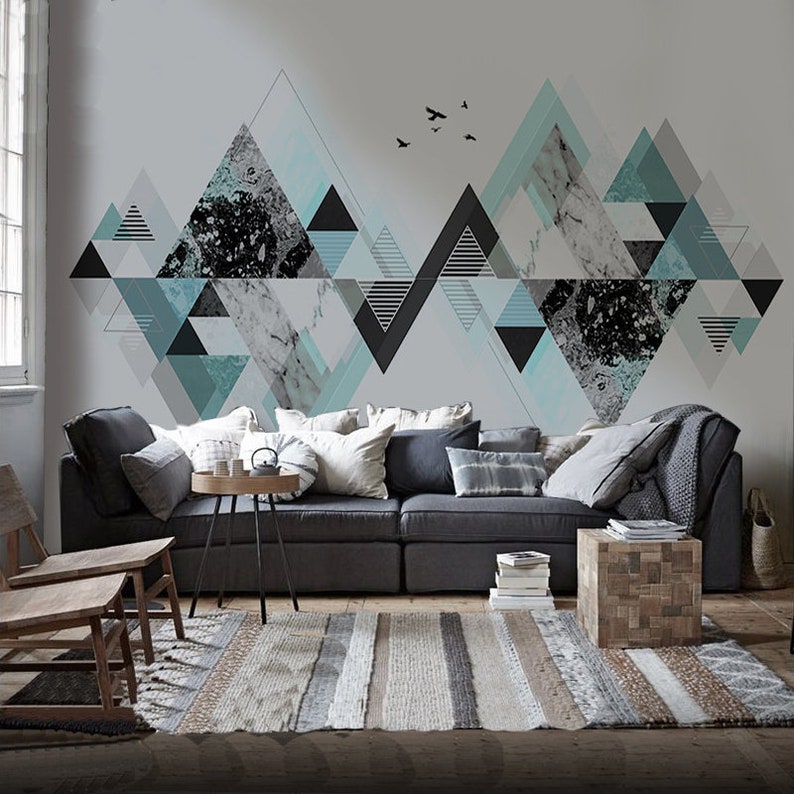 Nordic Personality Art Wallpaper Wall Mural Office Living | Etsy