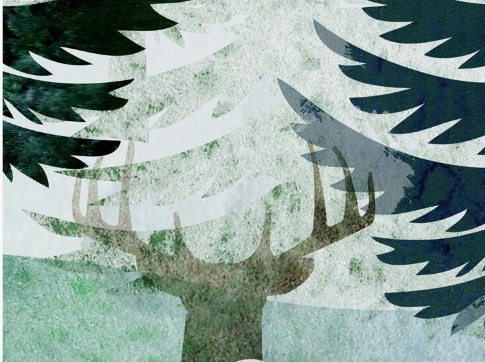 Abstract Pine Trees Wallpaper Wall Mural Green Pine Trees | Etsy