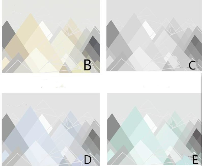 Geometric Mountains Nursery Wallpaper Mural: Abstract Triangles - Etsy