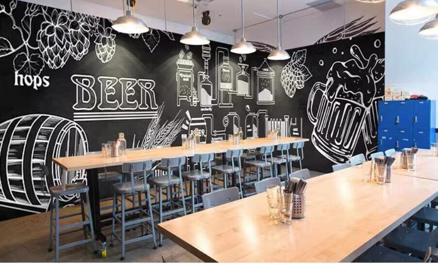 Beer Tavern Wallpaper Mural: Craft Brewery Bar Decor - Etsy