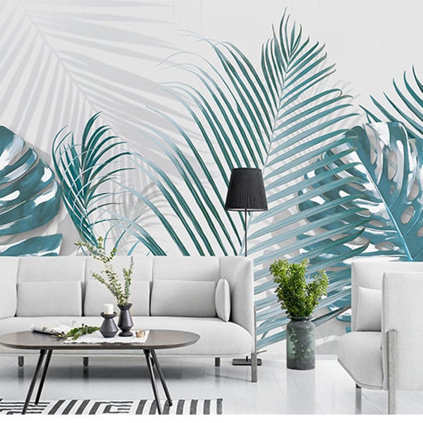 Palm Leaf Wall Mural - Etsy