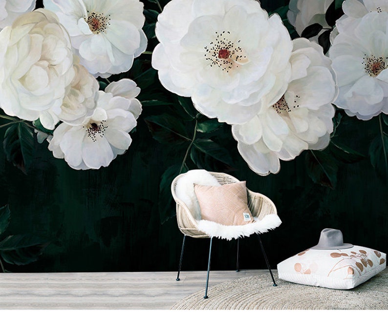 European Classic Floral Wall Stickers Oil Painting Big | Etsy