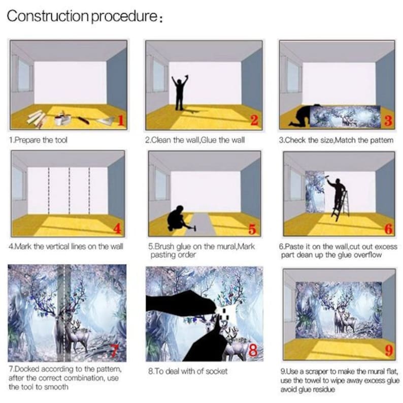 Nordic Personality Art Wallpaper Wall Mural Office Living | Etsy