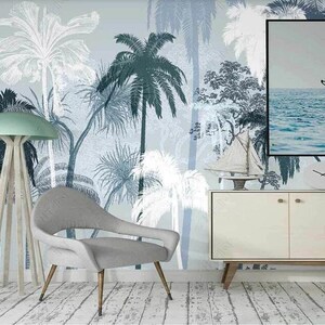 Tropical Plant Bush Coconut Tree Wallpaper Wall Mural, Trees Jungle ...