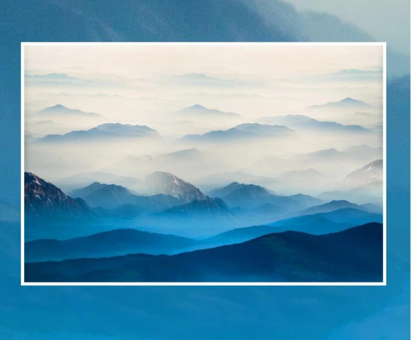 Abstract Blue Mountain Wallpaper Mural: Misty Ink Wall Decor - Etsy