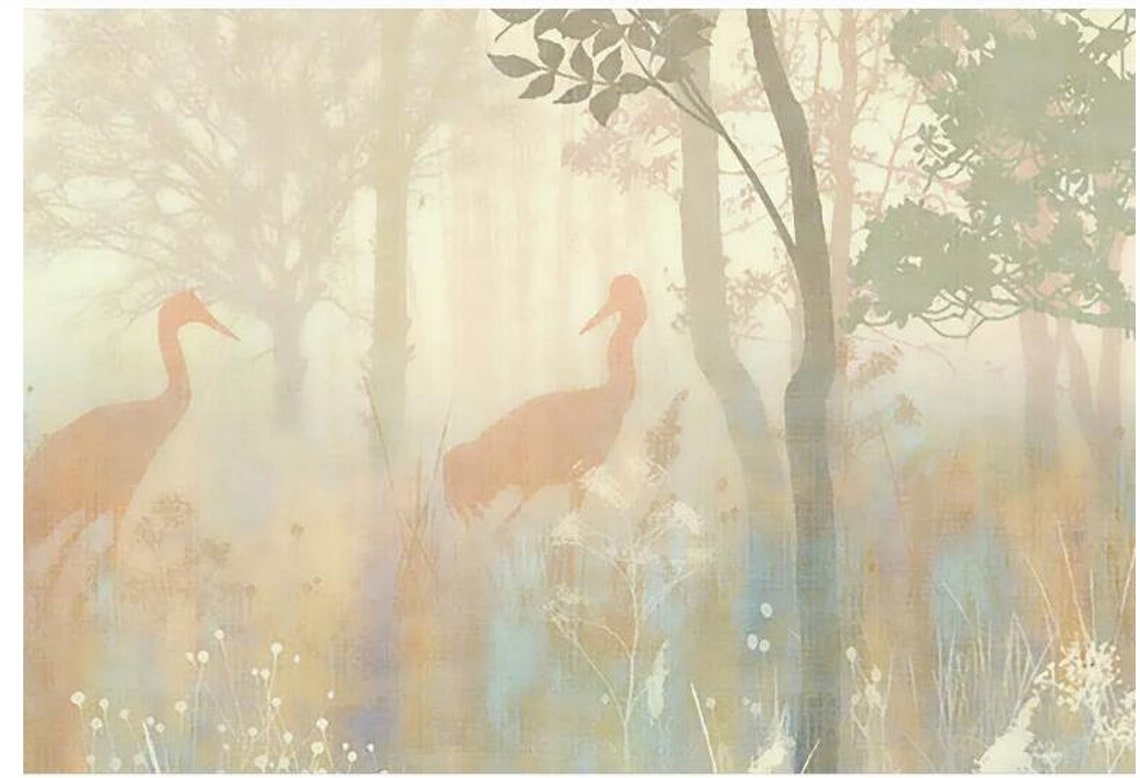 Abstract Hand Painted Trees Forest Wallpaper Wall Mural | Etsy Canada