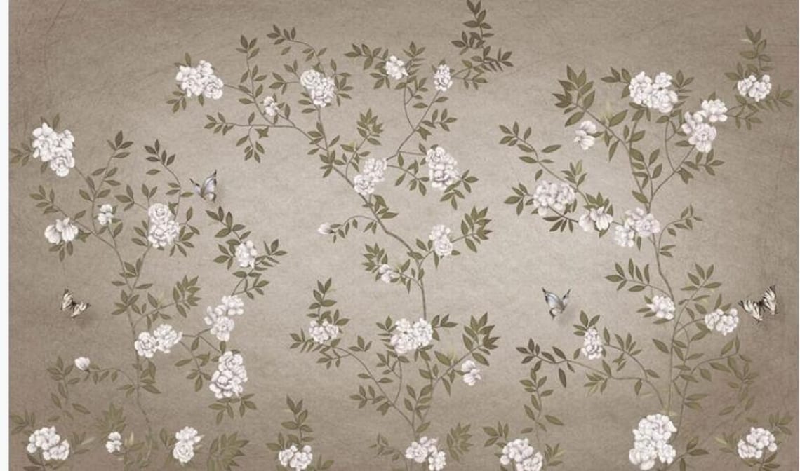 American Countryside Style Flowers Floral Wallpaper Wall - Etsy