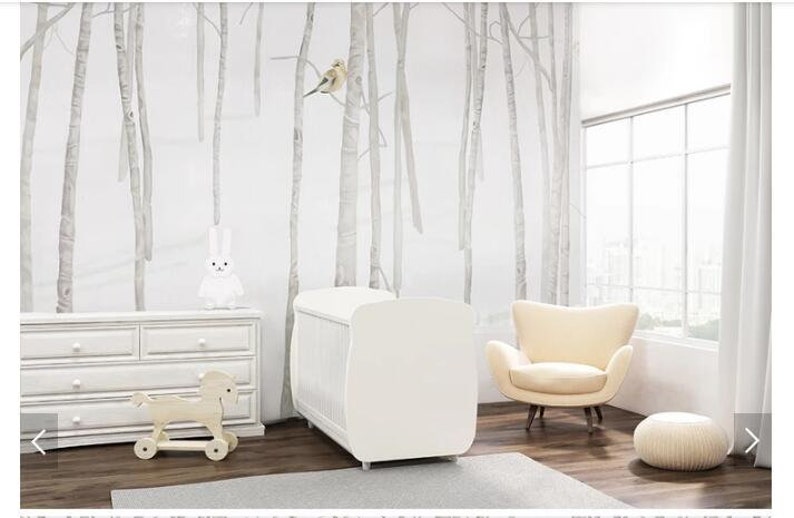 Hand Painted Several Trees Wallpaper Wall Mural Grey Trees - Etsy