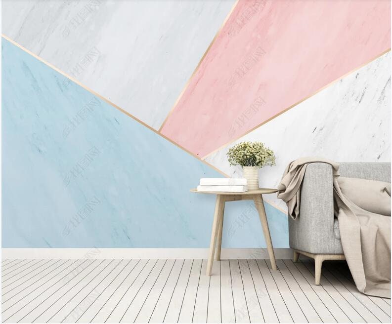Marble Pink Blue White Wallpaper Wall Mural Beautiful - Etsy