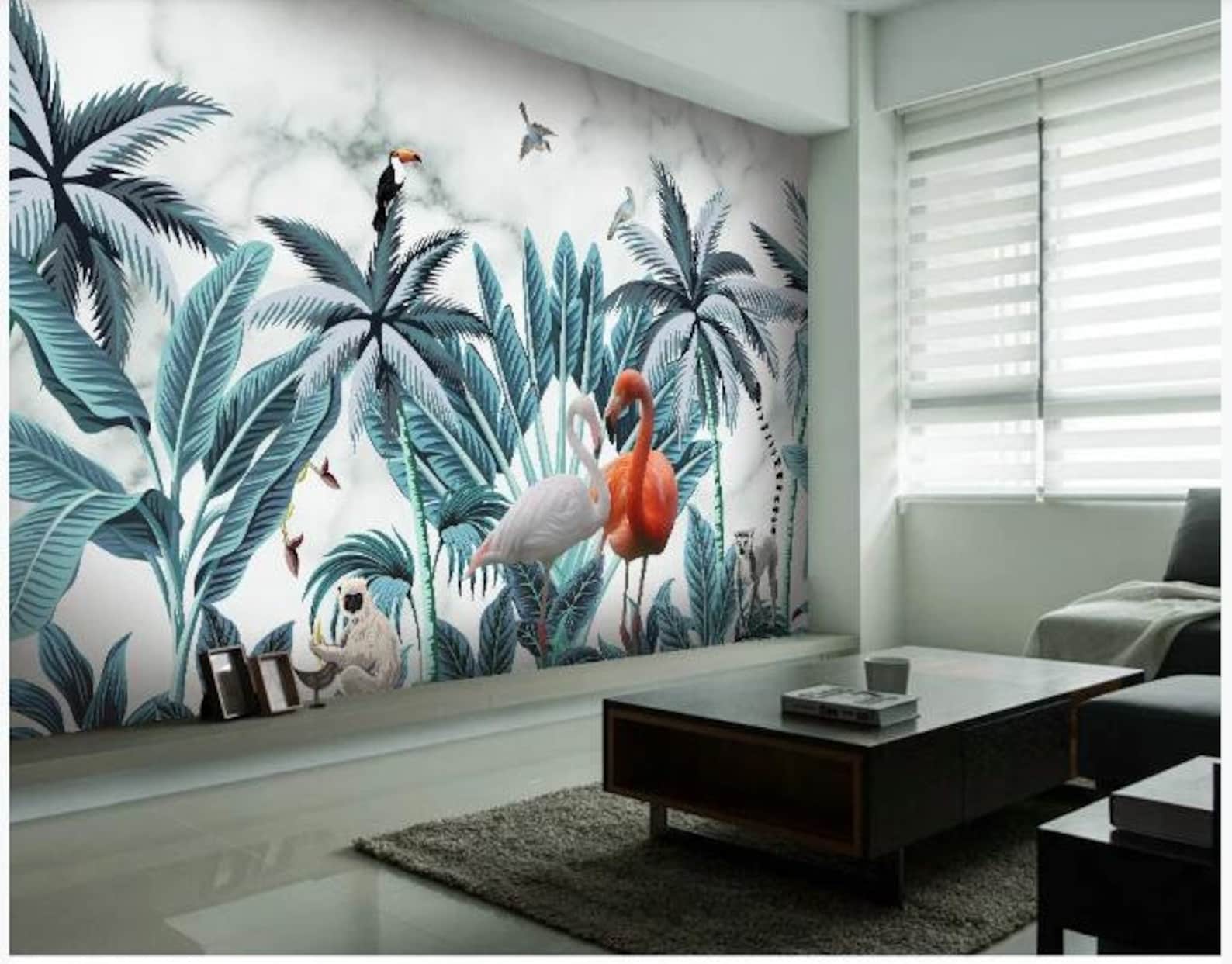 Tropical Rainforest Plants Wall Mural Wallpaper Wall Mural - Etsy