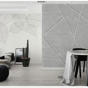 Simple Modern Space Geometric Wallpaper Wall Mural Light Grey - Etsy