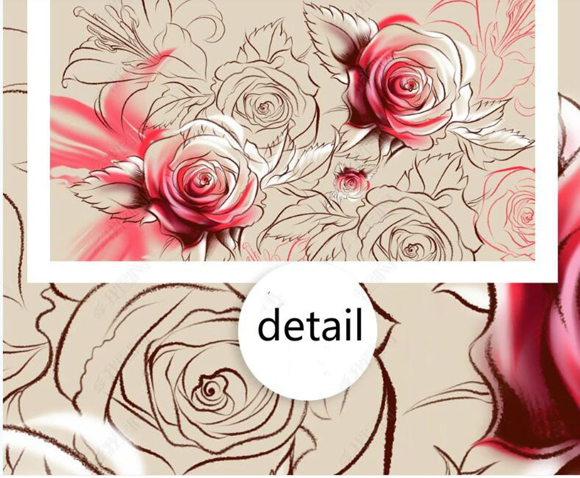 Red Roses Floral Wallpaper Wall Mural 3D Roses Floral Wall - Etsy