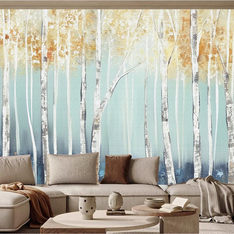 Birch Tree Wall Mural - Etsy