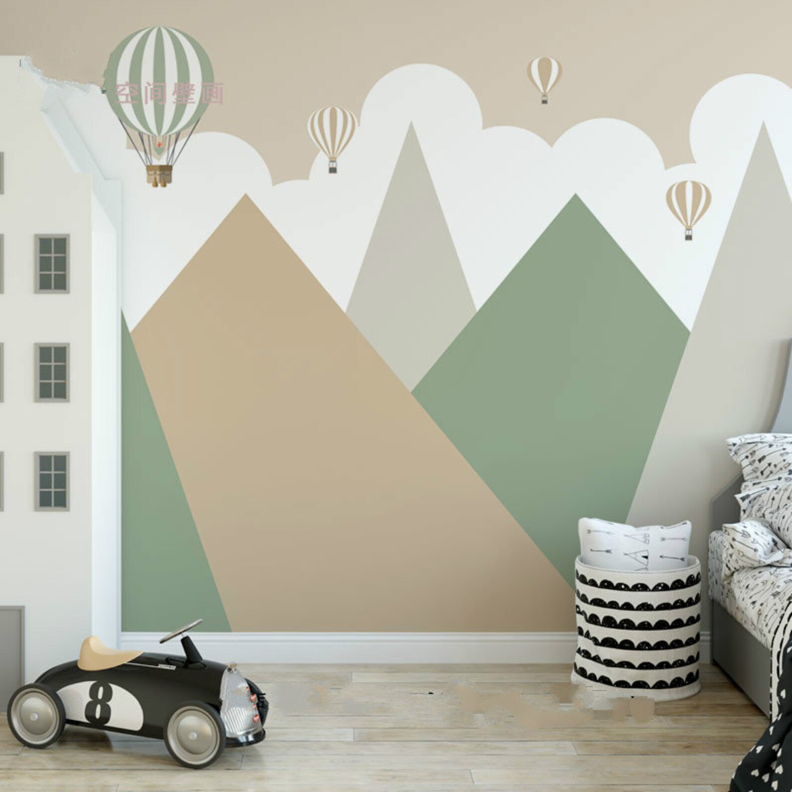 Simple Geometric Mountains Geometric Wallpaper Wall Mural - Etsy