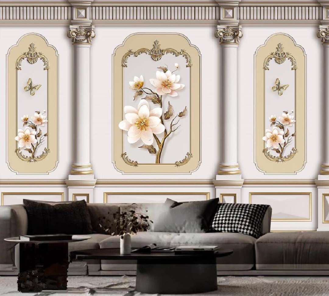 3D Classic Roman Column Wallpaper Wall Mural Classic Interior - Etsy