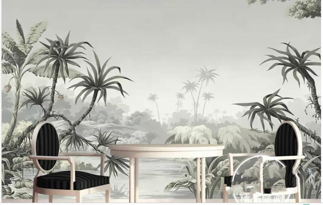 Oil Painting Coconut Tree Scenic Wallpaper Wall Mural,coconut Trees ...