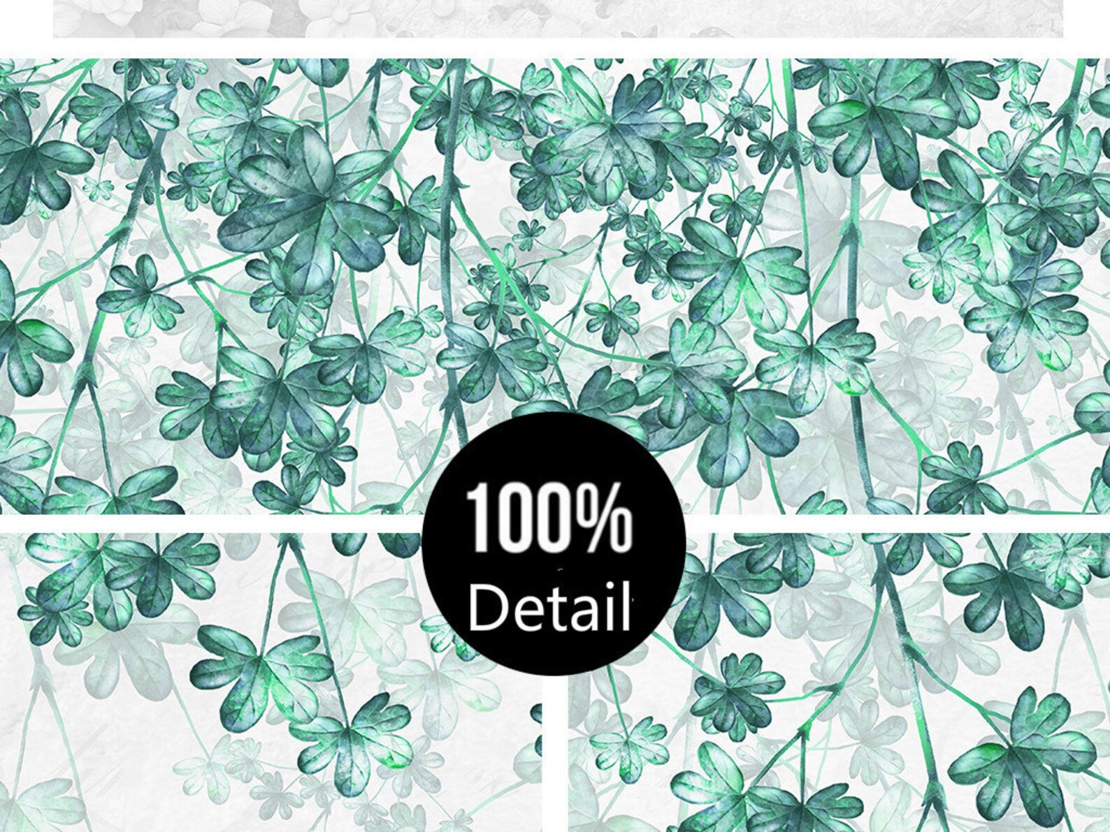 Watercolor Hanging Leaves Wallpaper Wall Mural Watercolor - Etsy