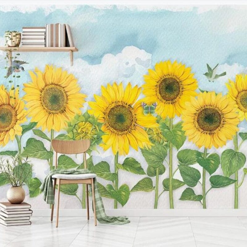 Sunflower Wall Mural - Etsy